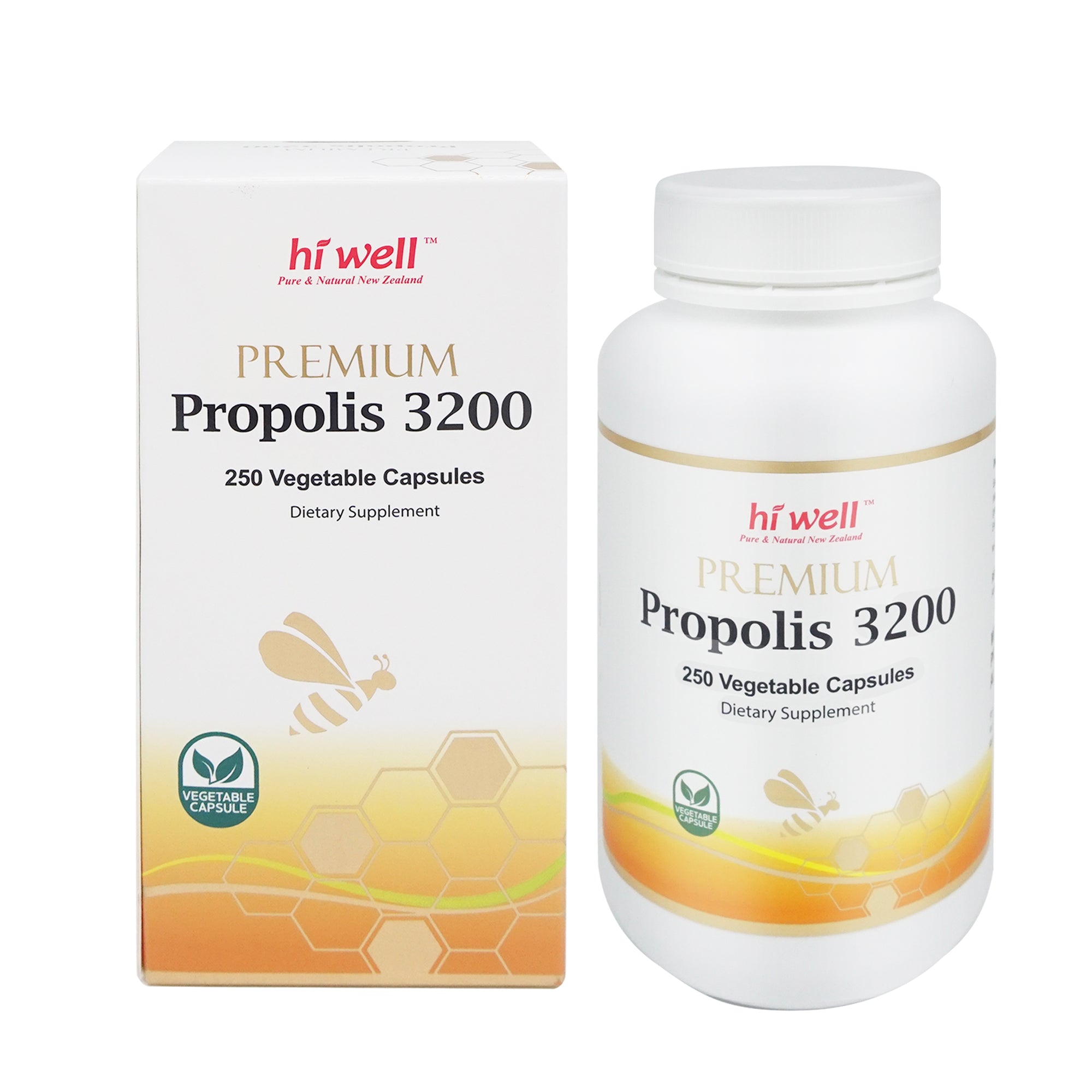 Hi Well Premium Propolis 3200 250 Vege Capsules – NZGIFT
